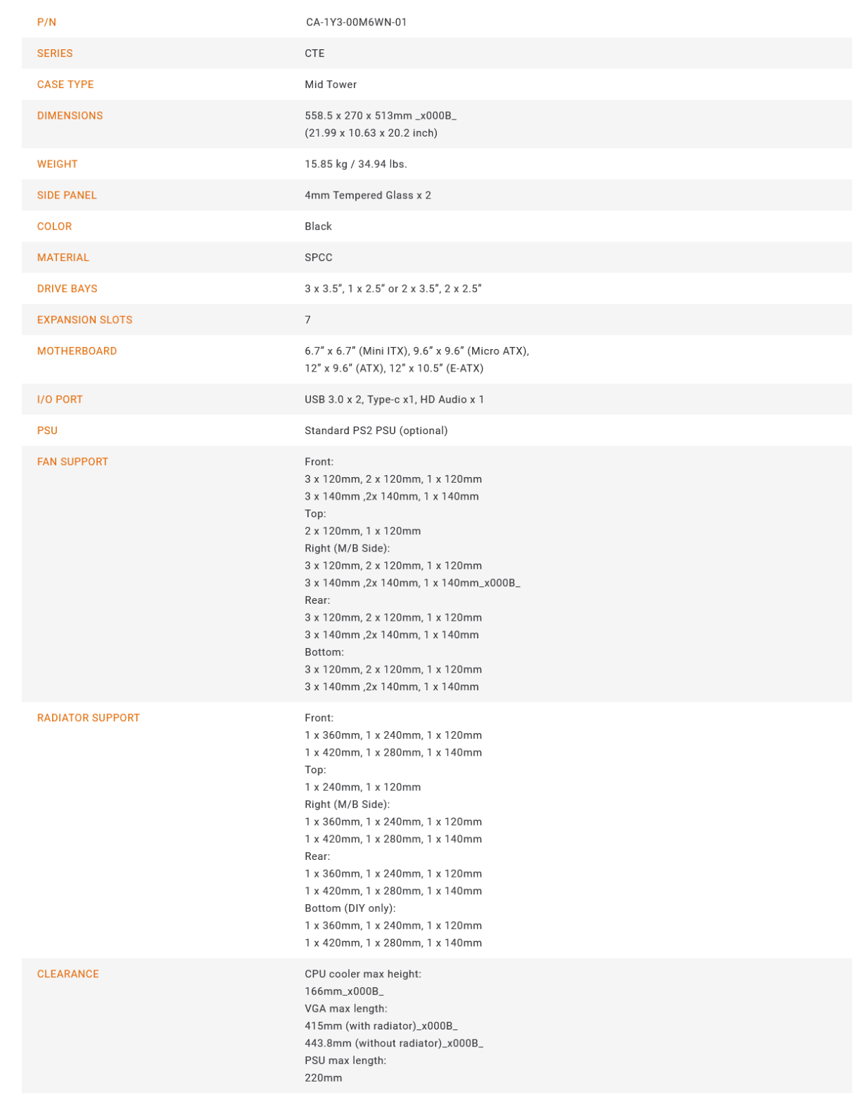 Thermaltake CA-1Y3-00M6WN-01 CTE E660 MX Tempered Glass Mid Tower E-ATX ...