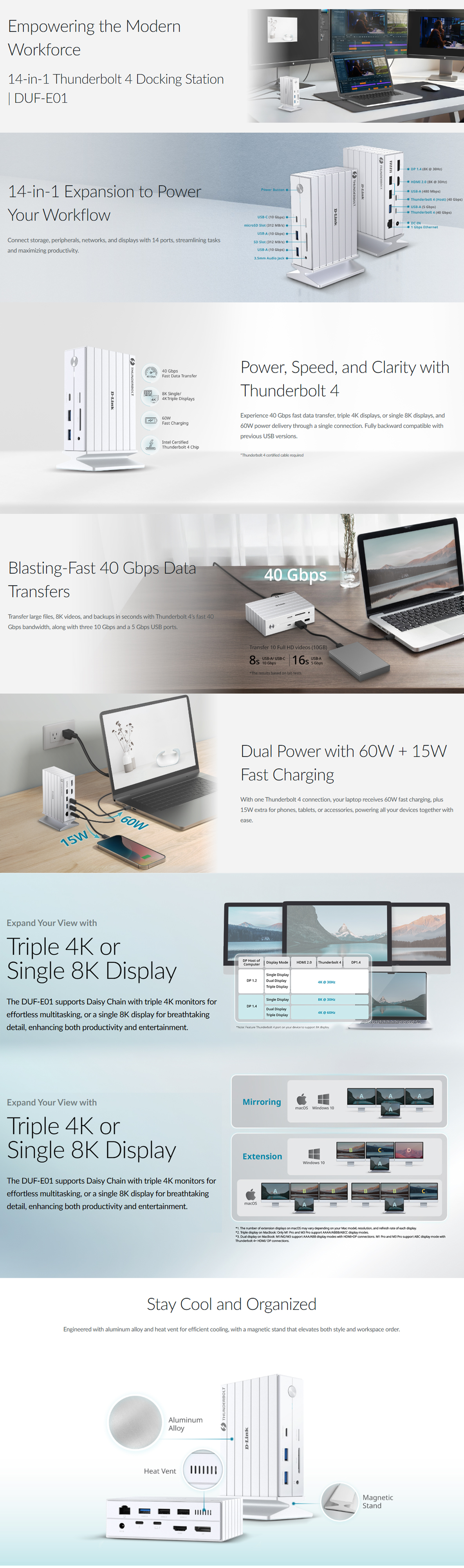 D-Link DUF-E01 14 Port Thunderbolt 4 Docking Station - CPL Online