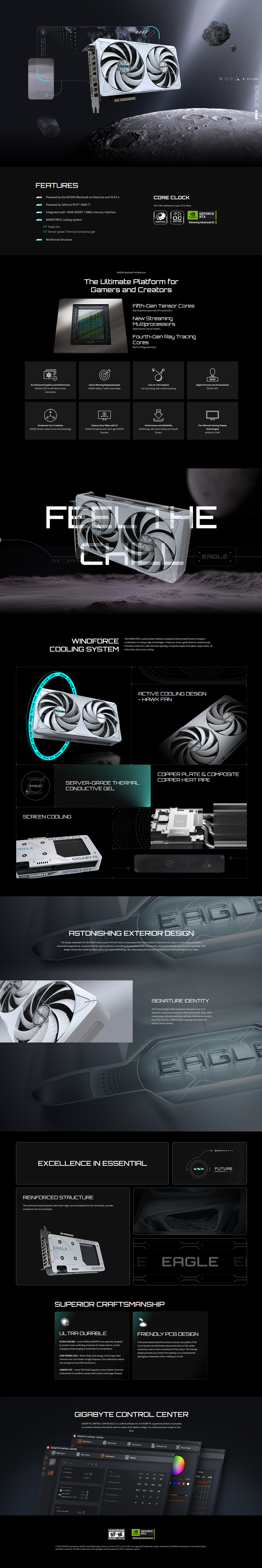 Gigabyte GV-N506TEAGLEOC ICE-16GD GeForce RTX 5060 Ti EAGLE OC ICE 16G ...